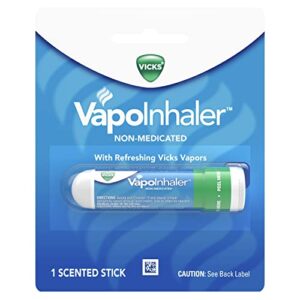 vicks vapoinhaler, portable nasal inhaler, non-medicated, soothing vapors, menthol scent, 1 count