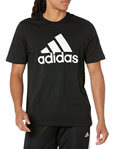 adidas Men's Essentials Big Logo Tee, Black/White, 3X-Large