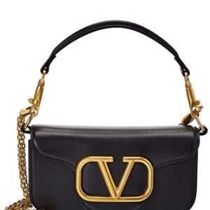 Valentino Vlogo Loco Small Leather Shoulder Bag, Black