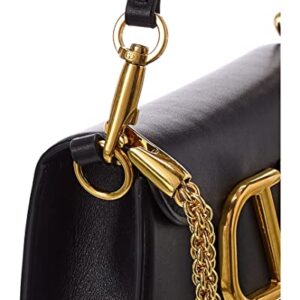 Valentino Vlogo Loco Small Leather Shoulder Bag, Black