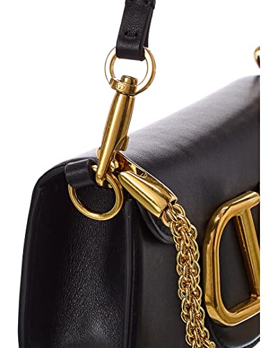 Valentino Vlogo Loco Small Leather Shoulder Bag, Black