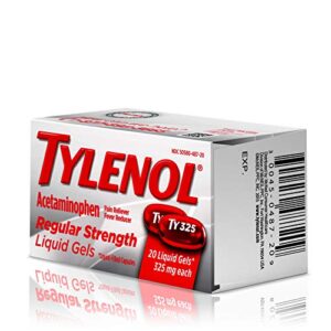 Tylenol Regular Strength Liquid Gels with 325 mg Acetaminophen, Pain Reliever & Fever Reducer, 20 ct