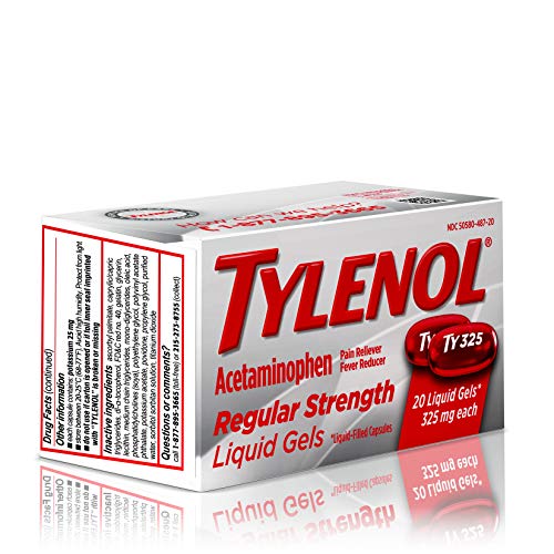 Tylenol Regular Strength Liquid Gels with 325 mg Acetaminophen, Pain Reliever & Fever Reducer, 20 ct