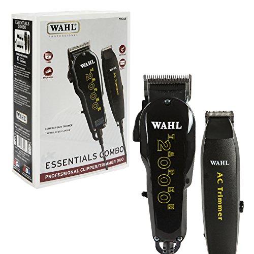 Wahl Professional Essentials Combo with Taper 2000 Clipper and AC Trimmer for Fading, Edging, and Blending For Beginning Barbers, Stylists and Artists - Model 8329