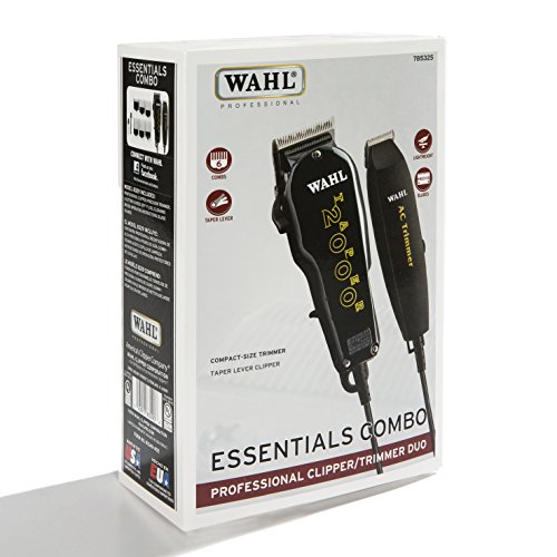 Wahl Professional Essentials Combo with Taper 2000 Clipper and AC Trimmer for Fading, Edging, and Blending For Beginning Barbers, Stylists and Artists - Model 8329