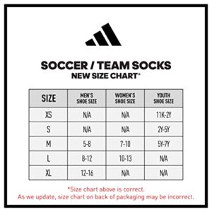 adidas Unisex Metro 6 Soccer (1-pair) OTC Sock Team, White/Clear Grey/Black, Medium US