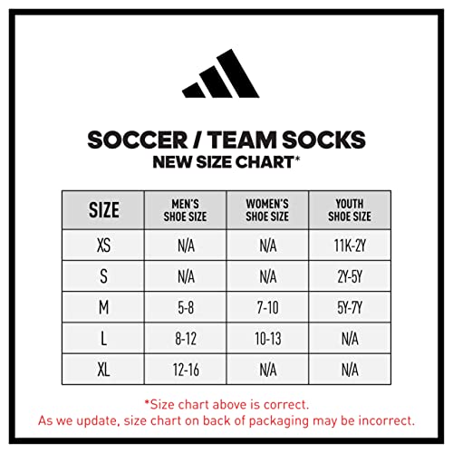 adidas Unisex Metro 6 Soccer (1-pair) OTC Sock Team, White/Clear Grey/Black, Medium US