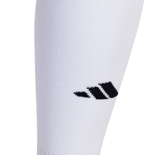 adidas Unisex Metro 6 Soccer (1-pair) OTC Sock Team, White/Clear Grey/Black, Medium US