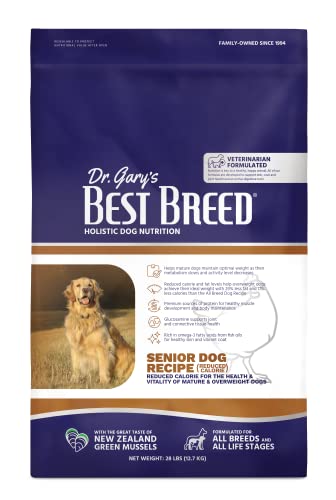 Best Breed Dr. Gary's Senior Dog Diet (Reduced Calorie) Made in USA [Natural Dry Dog Food] - 28lbs, Dark Brown, Medium