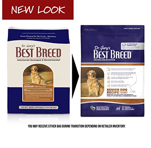 Best Breed Dr. Gary's Senior Dog Diet (Reduced Calorie) Made in USA [Natural Dry Dog Food] - 28lbs, Dark Brown, Medium