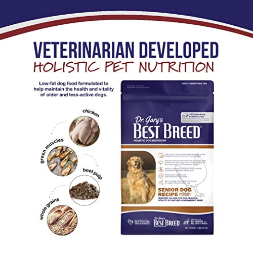 Best Breed Dr. Gary's Senior Dog Diet (Reduced Calorie) Made in USA [Natural Dry Dog Food] - 28lbs, Dark Brown, Medium