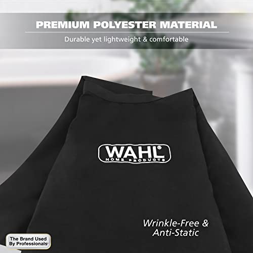 Wahl Clipper Genuine Reusable Barbers Cape for Hair Cutting, and Trimming with Easy Hook & Loop Adjustable Neck for Kids and Adults - Model 3417