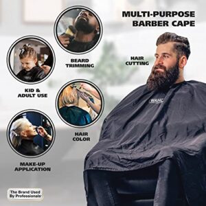 Wahl Clipper Genuine Reusable Barbers Cape for Hair Cutting, and Trimming with Easy Hook & Loop Adjustable Neck for Kids and Adults - Model 3417