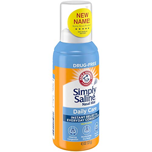 ARM & HAMMER Simply Saline Nasal Care Daily Mist 4.5oz – Instant Relief for Every Day Congestion – One 4.5oz Bottle