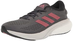 adidas women’s supernova 2 running shoe, grey/wonder red/black, 9