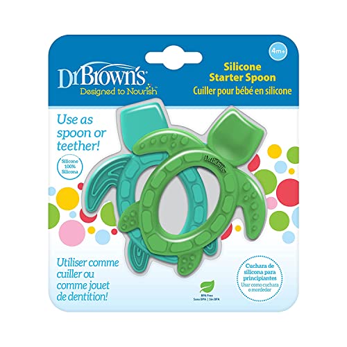 Dr. Brown’s™ Silicone Starter Spoon and Teether, 2-Pack with Suction Bowls, BPA Free, 2-Pack and Milestones™ Cheers360™ Training Sippy Cups, Blue Aqua, 10oz, 2-Pack