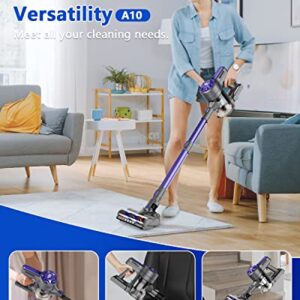 Cordless Vacuum, Stick Cordless Vacuum Cleaner with 2200mAh Powerful Lithium Batteries, Up to 30 Mins Runtime Handheld Vacuum Cleaner, 4 in 1 Lightweight Quiet Vacuum Cleaner Perfect for Hardwood