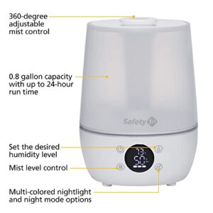 Safety 1st Humid Control Filter Free Humidifier, Detects temperature and humidity levels, White