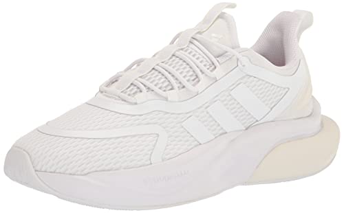 adidas Men's Alphabounce+ Running Shoe, White/White/White, 9