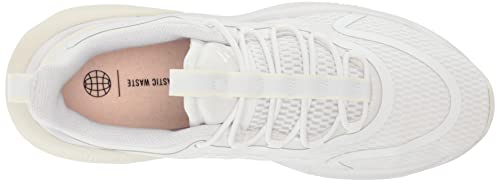 adidas Men's Alphabounce+ Running Shoe, White/White/White, 9