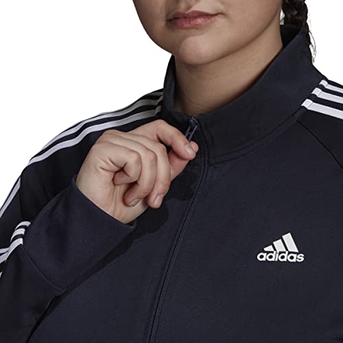 Adidas Women's Plus Size Essentials Warm-Up Slim 3-Stripes Track Top, Legend Ink, 3X