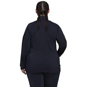 Adidas Women's Plus Size Essentials Warm-Up Slim 3-Stripes Track Top, Legend Ink, 3X