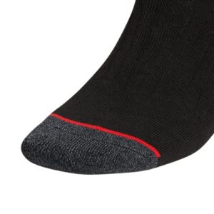 adidas Men's Sport Linear High Quarter Socks (3-Pair), Black/Onix Grey/Vivid Red, Large