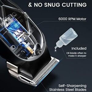 GLAKER Professional Hair Clippers for Men - Cordless Barber Clipper Hair Cutting Kit with 15 Guide Combs for Haircut, Trimming & Grooming