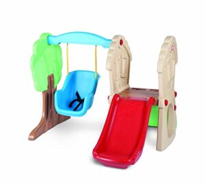 little tikes hide & seek climber and swing, indoor outdoor with slide – easy set up – toddler playset, 53.50”l x 52.00”w x 41.00”h