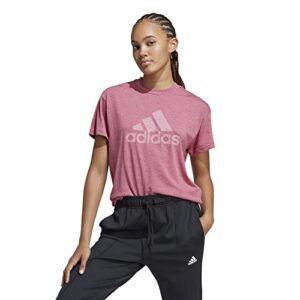 adidas women’s future icon winners 3.0 t-shirt, pink strata melange/white, large