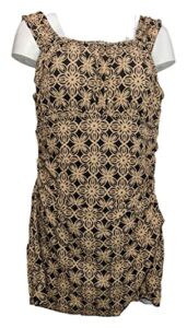 ambernoon ii by dr. erum ilyas swimsuit size 16 wide strap swim dress brown a473655