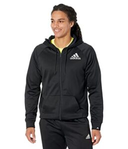 adidas men’s game and go full zip hoodie, black, medium