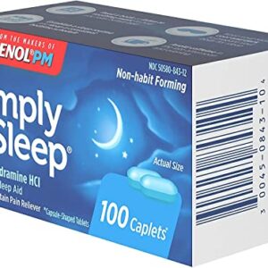 Simply Sleep Nighttime Sleep Aid Caplets - 100 caplets, Pack of 3