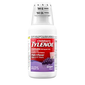 Tylenol Children's Pain + Fever Relief Cold Medicine, Acetaminophen, Grape, 4 fl. oz