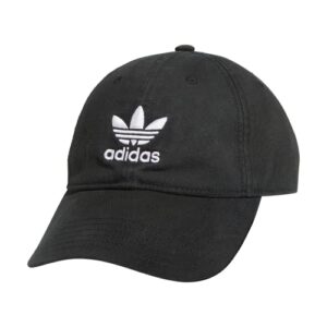 adidas originals mens fit hat men s originals relaxed strapback cap, black/white, one size us