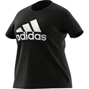 adidas womens Essentials Regular T-shirt Black/White 2X