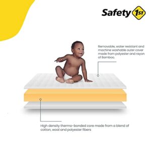 Safety 1st Heavenly Dreams Ultra Baby Crib & Toddler Bed Mattress, Machine Washable, Breathable, Removable Cover, Firm, Fits Standard Size Cribs & Toddler Beds