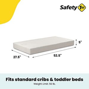 Safety 1st Heavenly Dreams Ultra Baby Crib & Toddler Bed Mattress, Machine Washable, Breathable, Removable Cover, Firm, Fits Standard Size Cribs & Toddler Beds