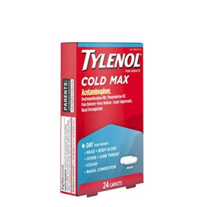 Tylenol Cold Max Daytime Non-Drowsy Cold and Flu Relief, Acetaminophen, 24 ct