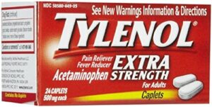 tylenol extra strength pain reliever, 24 caplets pack of 5