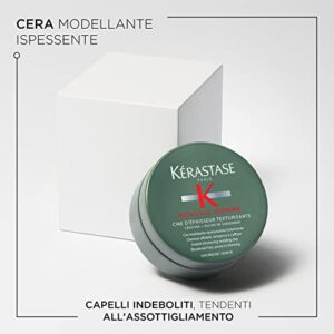 KERASTASE Genesis Homme Cire d'Epaisseur Texturisante Wax Pomade | Light-hold Wax Pomade for Men | Provides Texture & Thickness | For Weakened Hair | 2.5 Fl Oz