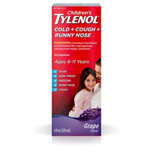 tylenol children’s cold + cough + runny nose oral suspension grape – 4 oz, pack of 1