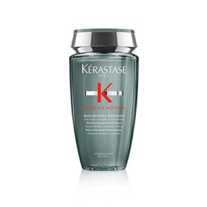 kerastase genesis homme bain de force shampoo for men | deep cleansing, cooling, strengthening & hydrating | for scalp, hair & beard | for weakened hair | 8.5 fl oz