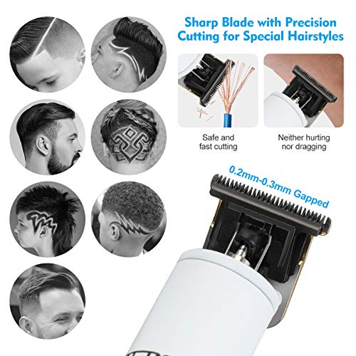 BESTBOMG Hair Clippers & Trimmer T-Blade Cordless Hair Haircut Sets, Hair Haircut with Ceramic Blade Rechargeable 2000mAh/1200mAh with 10 Guide Combs & for Men/Father/Husband/Boyfriend