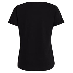 adidas girls Short Rolled Sleeve Tee T Shirt, Black, X-Large US