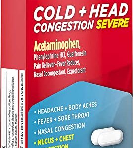 TYLENOL Cold Head Congestion Caplets for Adults, Severe, 24 ea (Pack of 4)