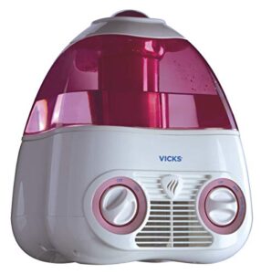 vicks starry night cool moisture humidifier with projector & vapopad scent pad heater, pink