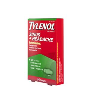 Tylenol Sinus + Headache Non-Drowsy Daytime Caplets with Acetaminophen & Phenylephrine HCl, 24 ct