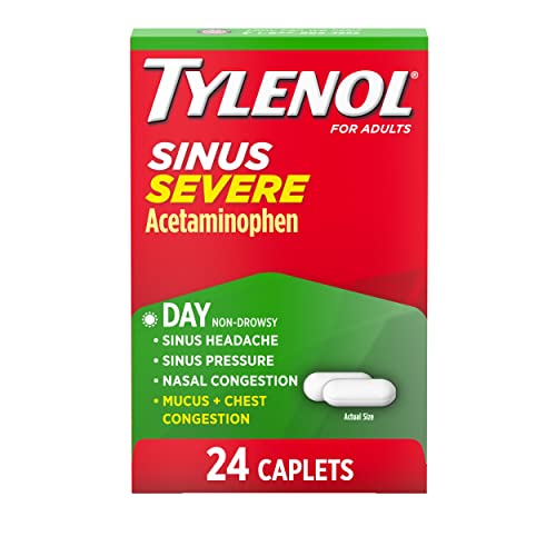 Tylenol Sinus Severe Daytime Caplets with Acetaminophen, Guaifenesin & Phenylephrine HCl, 24 ct