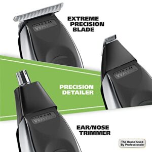 Wahl Aqua Blade Rechargeable Wet/Dry Lithium Ion Deluxe Trimming Kit with 3 Interchangeable Heads for Detailing, & Grooming Beards, Mustaches, Stubble, Ear, Nose, & Body – Model 9899-100